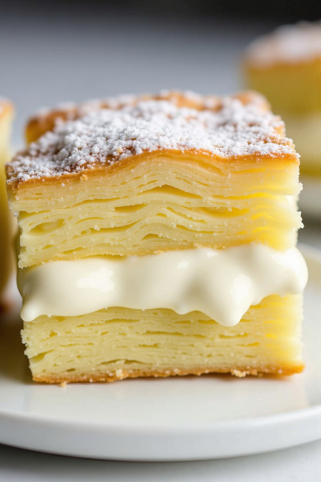 Vanilla Dream Delight: A Luxurious Creamy Slice with Flaky Pastry ...